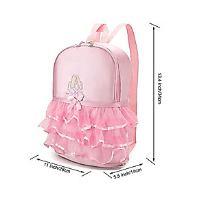 SEHXIM Cute Ballet Dance Backpack Tutu Dress Dance Bag Dance Bag for Girls Waterproof Small Duffle Bag Ballet Bags Gym Bag.(Pink)