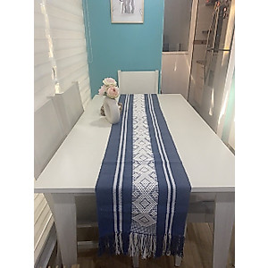 Fine table runner on waisted loom and hand embroidery