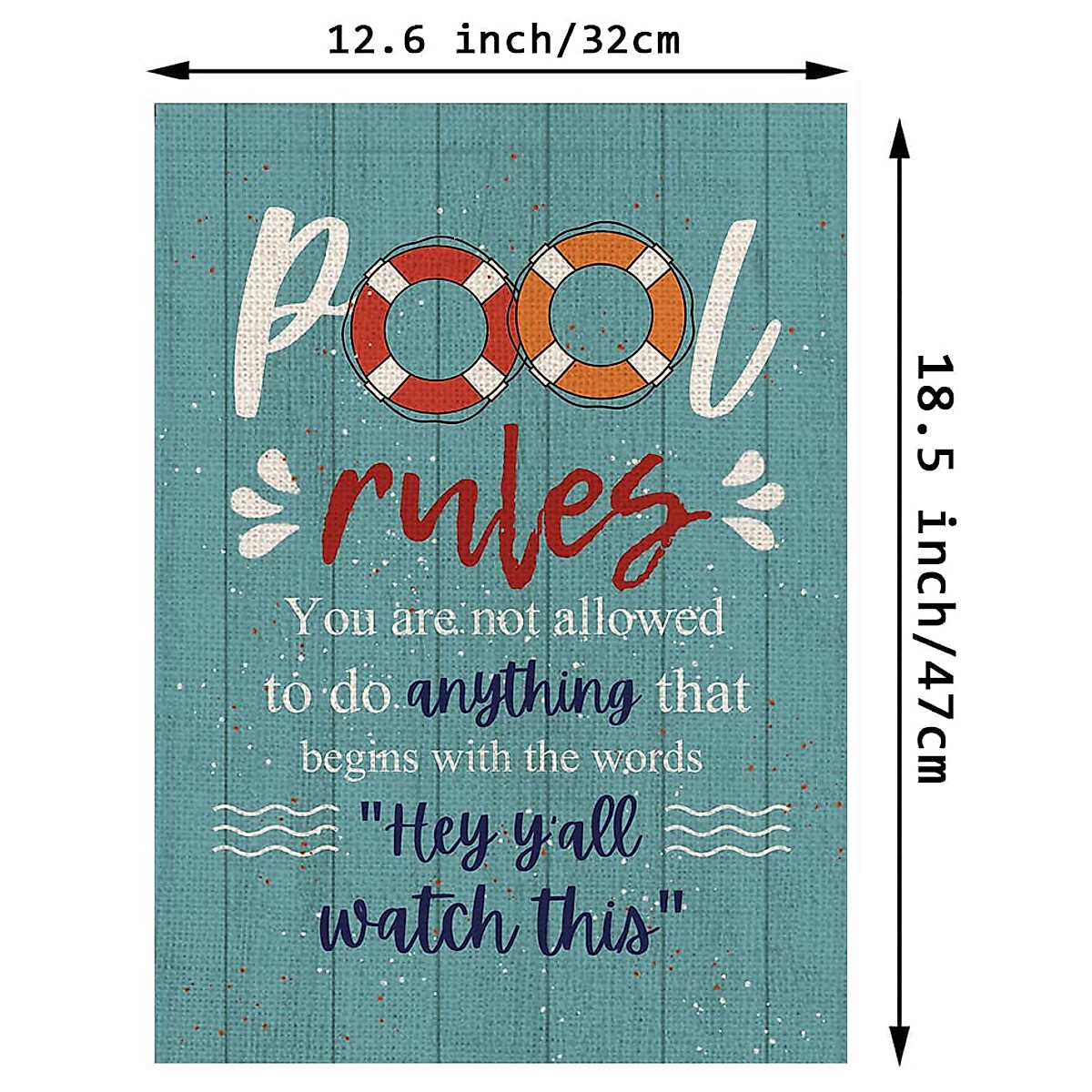 Summer Garden Flag Pool Rules Signs Decor Vertical Double Sided Swimming Pool Decorations Outdoor 12.5 x 18 Inch Pool Rules-1-1