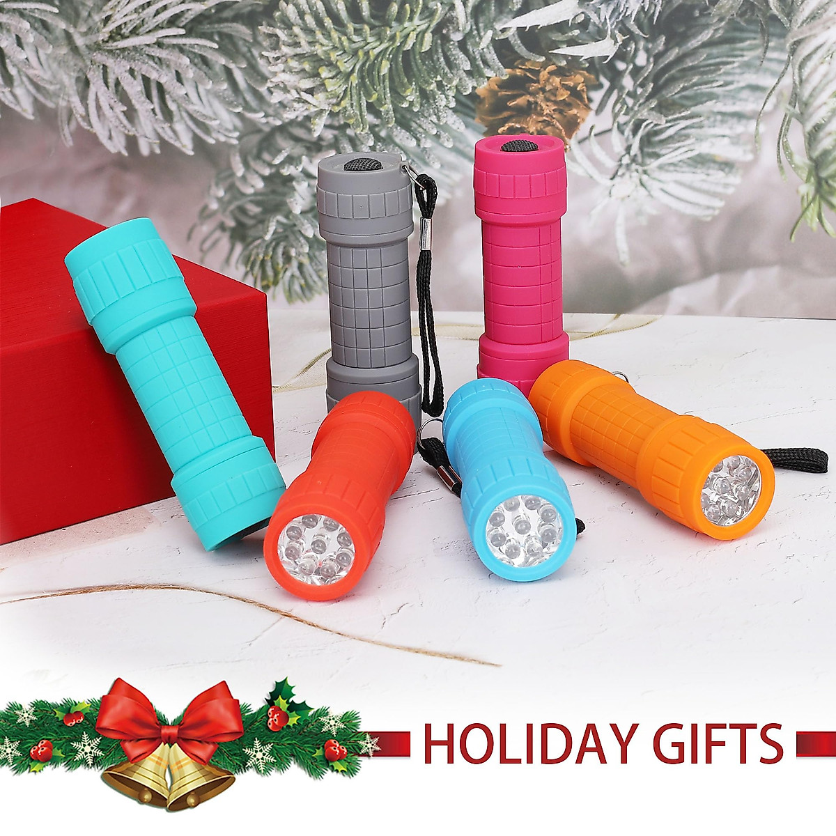 FASTPRO 18-Pack, 9-LED Mini Flashlight Set, AAA Batteries are Included and Pre-Installed, Perfect for Class Teaching, Camping, Wedding Favor