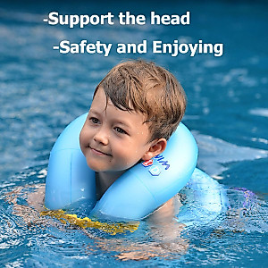 Hyfoo Floaties Swim Vest for Child, Portable Inflatable Pool Floats Swimming Ring with Adjustable Safety Buckle, Safety Swim Arm Bands with Double Surround Air Bag, Durable Float Tube for Kids/Adult