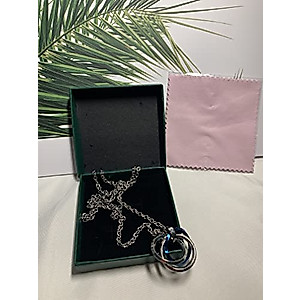 Zxxmeet Men's Titanium Steel Three Ring Hip Hop Necklace