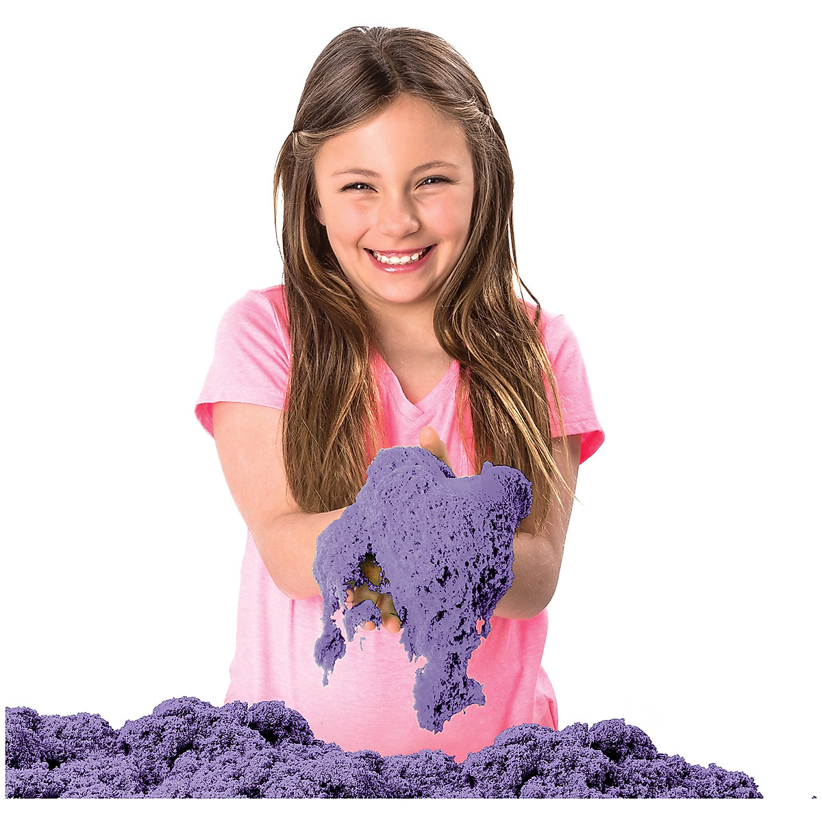 Kinetic Sand, Sandbox Playset with 1lb of Purple and 3 Molds, for Ages 3 and up