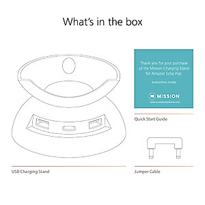 Made for Amazon Stand with USB-C and USB-A charging ports for Echo Pop (2023 Release)