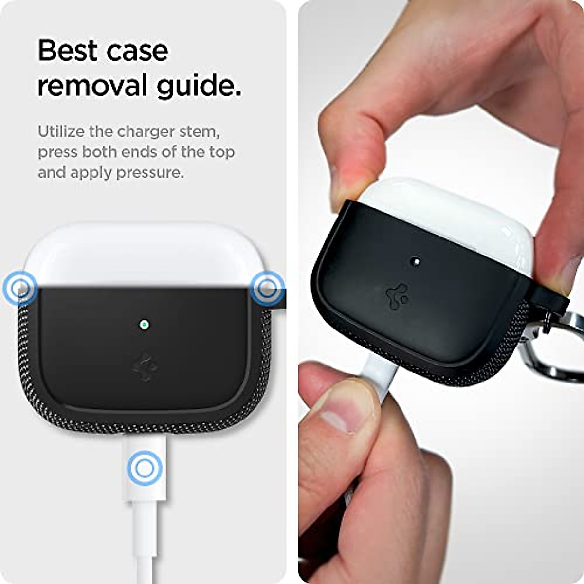 Spigen Classic Fit Designed for Airpods 3rd Generation Case with Keychain, Premium Fabric Airpods 3 Case (2021) - Black