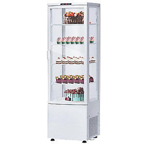 238L refrigerated display cabinet, floor-standing glass door refrigerator, with LED lighting and automatic defrost function, adjustable internal shelves, suitable for bars, restaurants, offices, homes