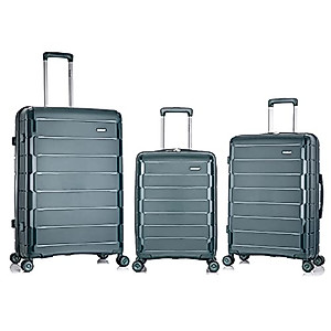 Rockland Vienna Hardside Luggage with Spinner Wheels, Green, 3-Piece Set (20/24/28)