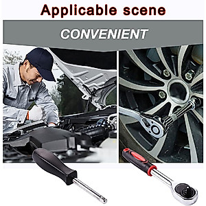 VEHIMACH Drive Socket Set, SAE and Metric Hex Bit Socket Set, Ratchet Wrench Set with S2 & CR-V Sockets, Mechanic Tool Kits for Auto Repair Household