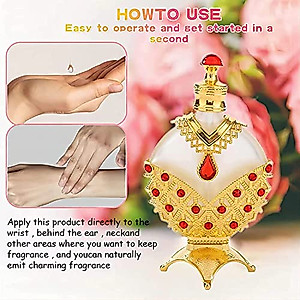 HUIBAO Gold Arabian Concentrated Perfume Oil, Arabic Perfume for Women, Arabian Perfume Oil- Long Lasting A Seductive Perfume Oil (12ml)