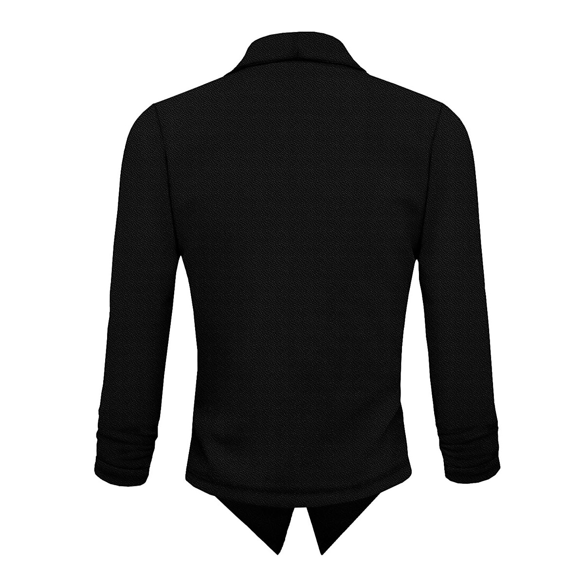 Hybrid & Company Lightweight Open Front Cardigan Classic Ruched Sleeve Work Office Blazer Suit Jackets Black