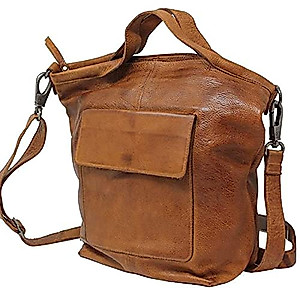 Latico Leathers Bianca Leather Tote Bag for Women (Brown) - Made From 100% Authentic Leather Handcrafted by Artisans - Top Handle Crossbody Bag Versatile Women Purses and Handbags for Work & School