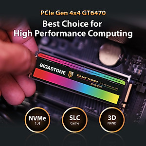 Gigastone M.2 SSD 2TB PCIe 4.0 NVMe SSD Internal Gaming Solid State Hard Drive Upgrade PC Laptop PS5 Storage Turbo Speed Response for Gamers 3D Rendering 4K 8K Video Editing Creators up to 7,000MB/s
