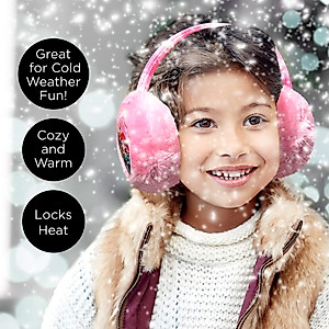 Disney Winter Earmuffs Warmers and Kids Gloves Sets, Princess Plush, Pink, Little Girls, Ages 4-7