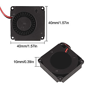 4PCS 3D Printer Brushless Cooling Fan 40x40x10mm DC24V Oil Bearing Blower Fan Turbo fan with 2 Pin Terminal for Hotend Extruder Heatsinks Makerbot MK7 MK8 CPU Chip Arduino Creality Ender 3 Ender 3 Pro