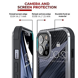 Nicexx Designed for iPhone 12 Pro Max Case with Carbon Fiber Pattern, 12ft. Drop Tested, Wireless Charging Compatible - Black