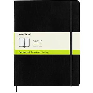 Moleskine Classic Notebook, Soft Cover, XL (7.5 x 9.5") Plain/Blank