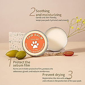 GJYC PET 1 oz (30g) Natural Dog Paw Balm,Paw Pad Snout Soother Moisturizer, Repairs Cracks, Organic Lickable Pets Nose Elbow Cream Wax Butter Feet Heat Protection Balm for Dogs Cats Puppy