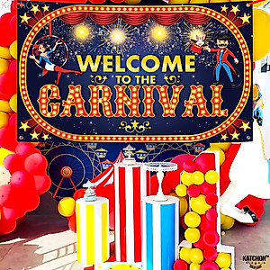 KatchOn, Welcome to The Carnival Banner - XtraLarge, 72x44 Inch, Carnival Decorations | Carnival Backdrop for Birthday Party | Carnival Theme Party Decorations for Event | Carnival Party Decorations