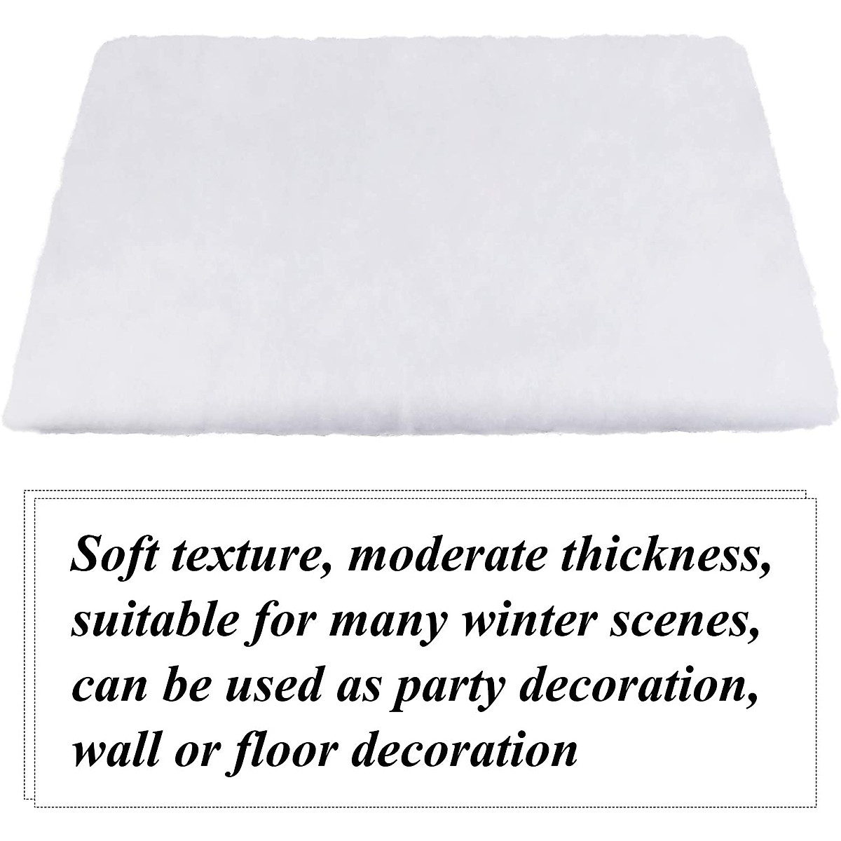 2 Set Christmas Snow Roll - 2 Packages of 3 Foot X 8 Foot Artificial Snow Blankets for Christmas Decorations