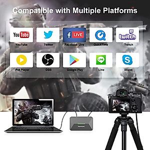 Newmowa 1080P Audio Video Capture Card, USB 3.0 HDMI Video Capture Device for Gaming Teaching Live Streaming Video Recorder, Compatible with Windows Mac OS System OBS Zoom