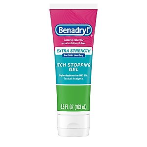 Benadryl Anti Itch Gel, Relief of Outdoor Itches Associated with Poison Ivy, Topical Analgesic, Cooling Relief, Diphenhydramine, 3.5 oz