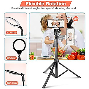 Aureday 12” LED Ring Light with Stand and Phone Holder, Video Light 3000K-6000K Dimmable Selfie Ringlight for YouTube Video/Live Stream/Makeup