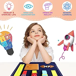 hosck Montessori Toys for 1 Year Old, Newborn Toys Education Activity Toddler Toys for Basic Skills Learning,Dress Cognition, Bag Designed Enlighten Toy for Infants, Boys and Girls