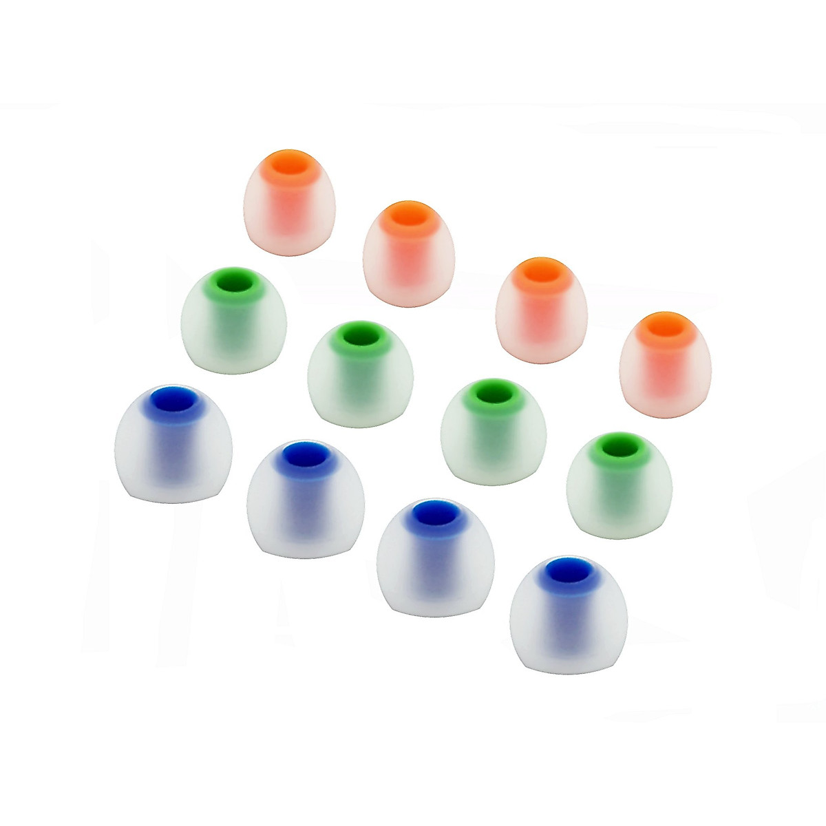 12pcs (NSY-TRSW) 4S / 4M / 4L Premium Silicone Replacement Adapters Eartips Earbuds Compatible with Fitbit Flyer Wireless Earphones/Headphones