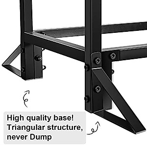 Firewood Rack Outdoor 4 ft, Included Waterproof Cover and Tote Bag, Tubular Steel Wood Log Holder Bearing 2600Ibs, Upgraded Stable Structure Fire Wood Holding Stand Storage Outside Patio Deck