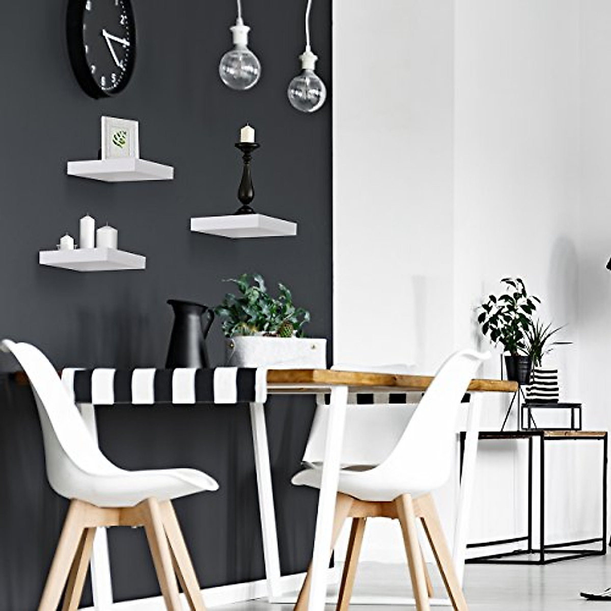 Sorbus Floating Shelves — Hanging Wall Shelves Decoration — Perfect Trophy Display, Photo Frames (White)