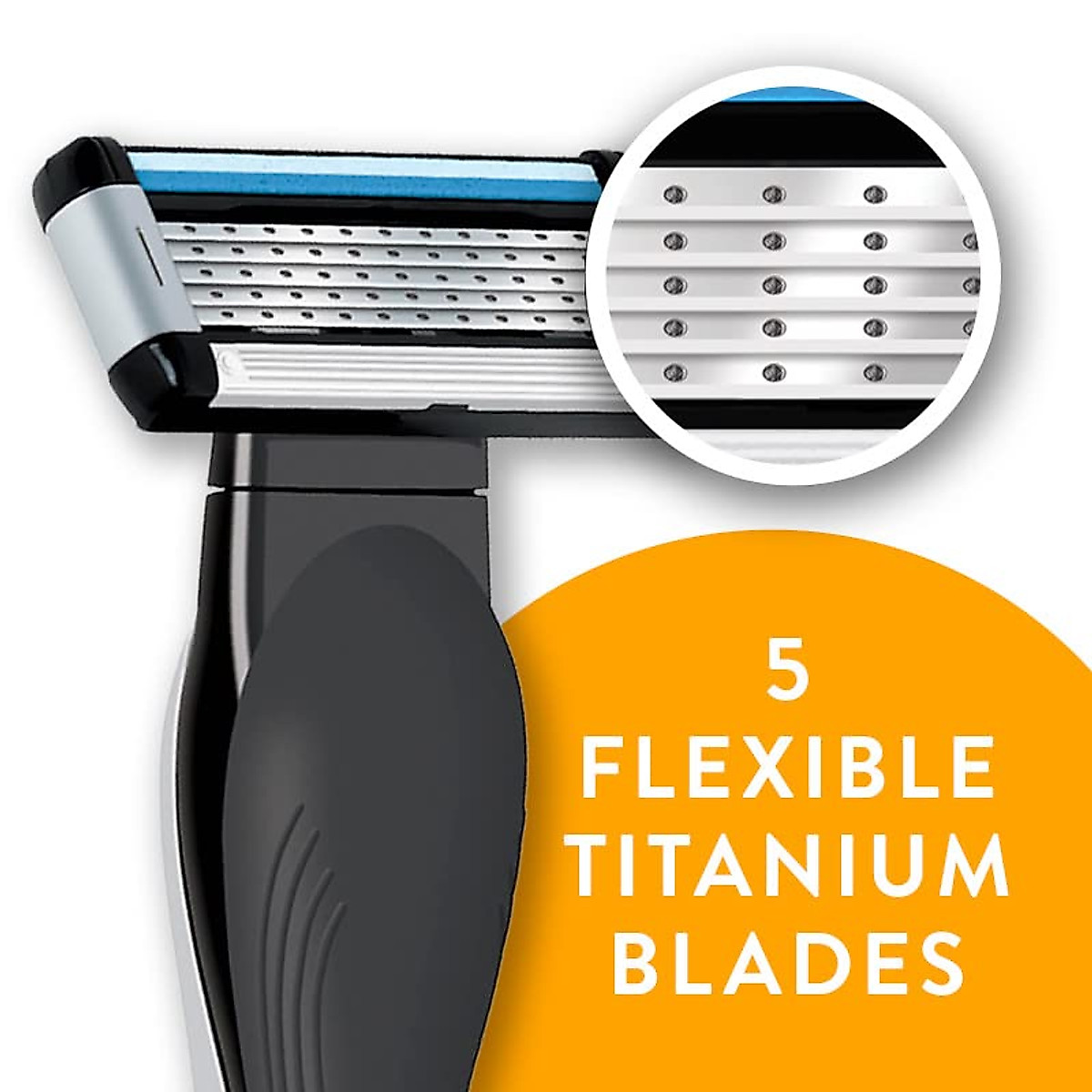 BIC US 5-Blade Unisex Shaving Razor For Men and Women, Lubrication Strip For a Smooth, Close Shave, 14 Cartridges + 2 Handles