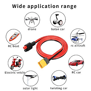 YACSEJAO 12AWG XT60 Male to Solar Panel Connector 1M XT60 to 45A Connector Extension Cable for Outdoor Power Bank RC Lipo Battery Lithium Battery