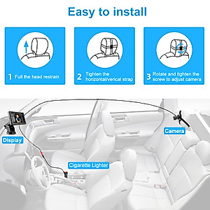 Baby Car Rear Mirror Camera, BackSeat Infant Car Camera with HD Night Vision 4.3 inches HD Mirror Display, Reusable Sucker Bracket, Upgraded 360 Degree Rotating Camera, Easily Watch Baby’s Move in Car