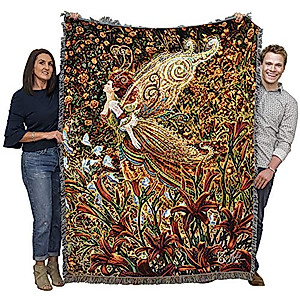 Pure Country Weavers Lily Fairy Blanket by Myles Pinkney - Gift Fantasy Tapestry Throw Woven from Cotton - Made in The USA (72x54)