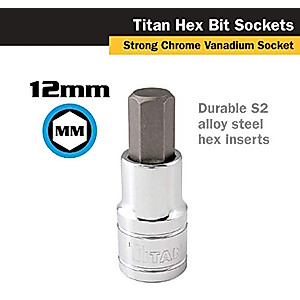 Titan 15612 1/2-Inch Drive x 12mm Hex Bit Socket
