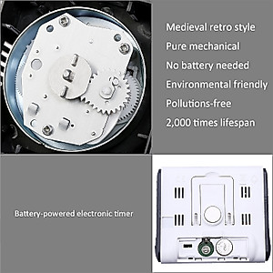 KeeQii Timer Kitchen Timer 60 Minute Timing with 80dB Alarm Sound Magnetic Countdown Timer Home Baking Cooking Steaming Manual Timer Stainless Steel Face Mechanical Timer (New Timer)