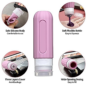 Mrsdry 16 Pack Travel Bottles Set for Toiletries, Leakproof Travel Containers for Toiletries TSA Approved Silicone Travel Accessories Squeezable Refillable 3oz for Shampoo Conditioner Lotion