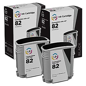 LD Remanufactured Ink Cartridge Replacement for HP 82 CH565A (Black, 2-Pack)