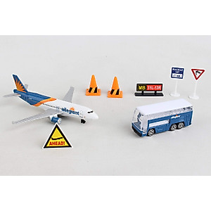 Daron Allegiant Air Airport Playset with Die-Cast Metal Model Airplane with Plastic Parts, Cars and Transportation Toys for Kids Ages 3+