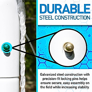 Franklin Sports Steel Goal - All Sport Soccer, Lacrosse Field Hockey and Street Hockey Goal - 50"x42" Youth Goal and Net - Backyard Goal