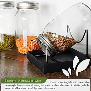 6PCS Stainless Steel Sprouting Lids – Regular Mouth Mason Jars Lids for Germination Kit 304 Stainless Steel Sprouting Jar Mesh Lids for Sprouts Grow Kit for Growing Broccoli Mung Bean Sprouts Alfalfa