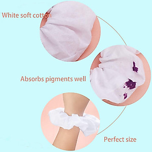 10 Pack White Cotton Scrunchies for Tie Dye Hair Elastic Hair Ties Pony Tail Holder for Party