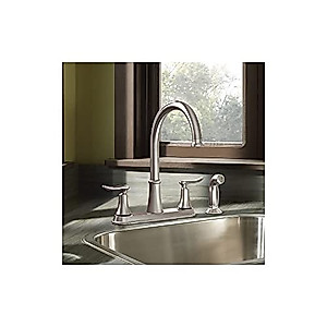 Moen, Spot Resist Stainless CA87015SRS High-Arc Kitchen Faucet with Side Spray from the Solidad Collection, 5