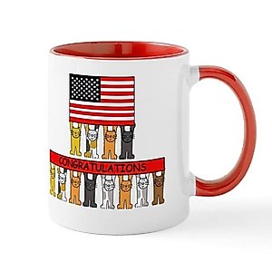 CafePress USA Citizenship Congratulations. Mug Ceramic Coffee Mug, Tea Cup 11 oz