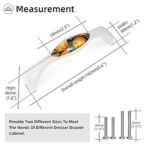 RODAILYCAY Shell 4 Packs Kitchen Drawer Pulls, Crystal Glass Cabinet Handles Pulls, Cupboard Door Knobs, Kitchen Hardware Pulls for Dresser Drawers