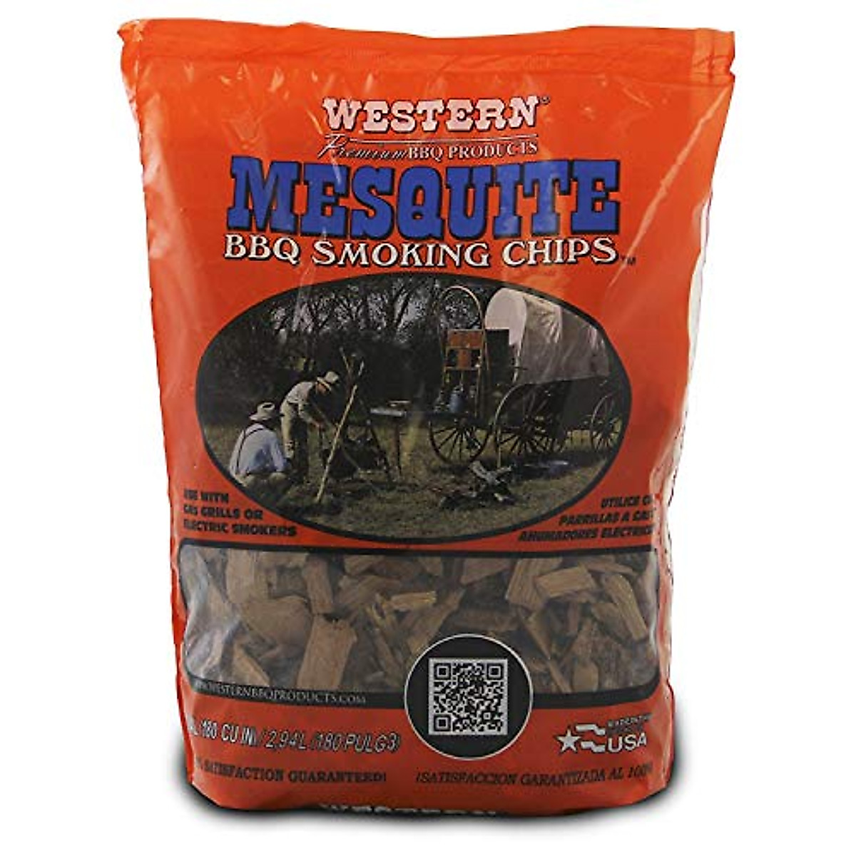 Western BBQ Smoking Wood Chips Variety Pack Bundle (4) Apple, Hickory, Mesquite and Pecan Flavors