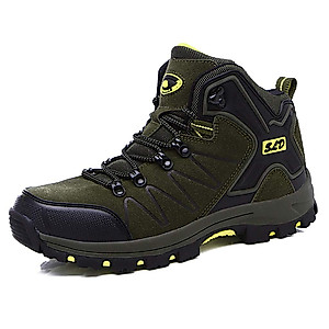 Fheaven Women Safety Boots Lace up Composite Toe Cap Kevlar Work Shoes Green