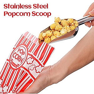 Essenya 202 PCS Popcorn Bags with Popcorn Scoop and Salt Shaker,1 oz Small Pop Corn Bags Popcorn Bags Individual Servings for Popcorn Machine Supplies Party Movie Night Theater (Simple, 202 PCS)