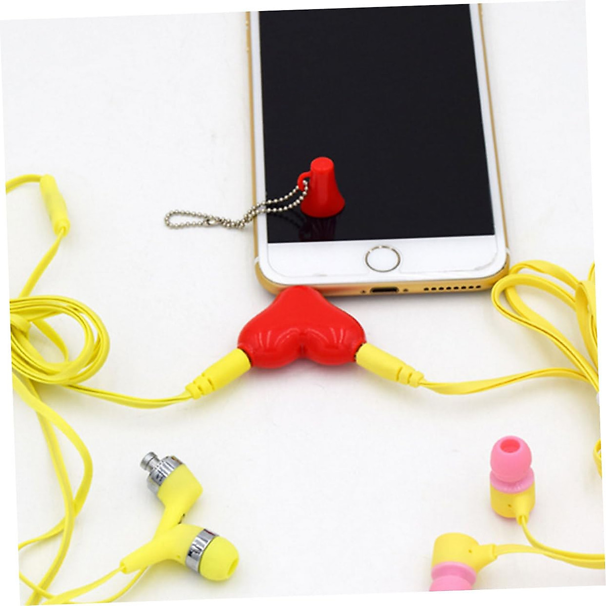 Abaodam 3. 5mm Audio Splitter Y Splitter Cable Heaphone Splitter Stereo Audio Splitter Earphone Splitter Adapter Audio Connector Adapter Heart-Shaped Foreign Trade Products Lovers