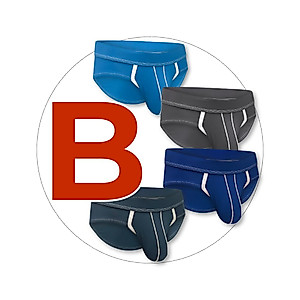 Real Men 0in Nylon Sport Briefs B Pouch Lrg 4pk Drk Blu/DrkGry/Gry/Lt Blu Mens Pouch Underwear Bulge Mens Athletic Underwear Mens Bulge Underwear Men’s Underwear Sexy Ball Pouch Underwear For Men